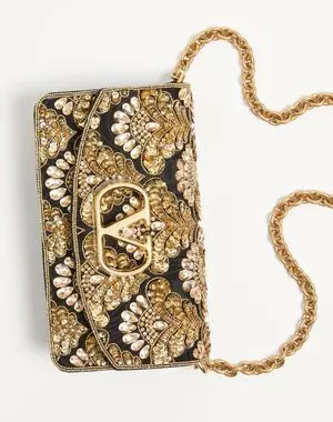 Valentino Garavani Small Embroidered Clutch With Vlogo Signature