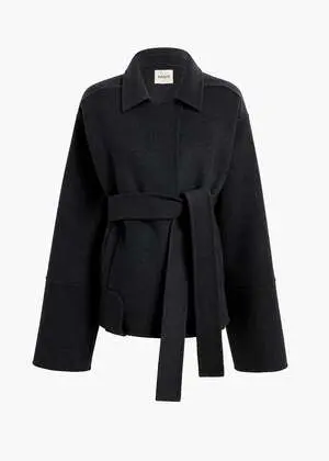 Khaite Alder Leather Moto Jacket - Charcoal