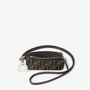 Fendi Ff Jacquard Card Holder - Brown