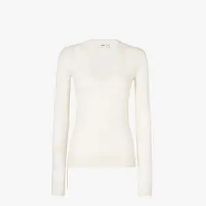 Fendi Fendi Cashmere Jumper With Embroidered Logo White