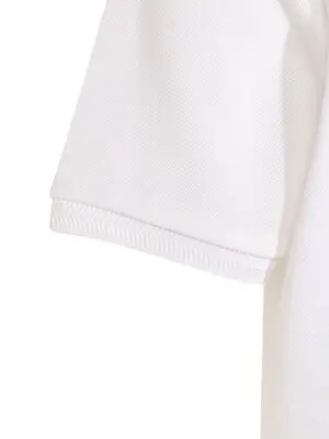 Moncler Pique Cotton Polo Shirt With Logo Patch - White