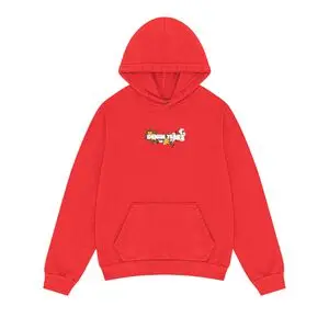 DENIM TEARS Floral Embroidered Logo Hoodie - Red