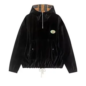 Gucci Hooded Chenille Sweatshirt - Black