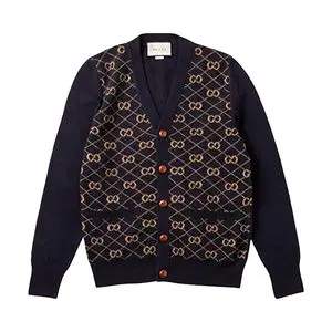 Gucci Gg Jacquard Pattern Cardigan