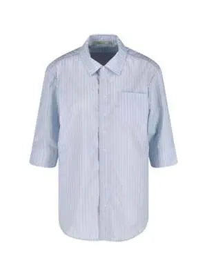 Paloma Wool Organic Cotton & Silk Striped Shirt - Light Blue