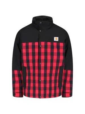 Junya Watanabe Plaid Snap-front Jacket With Stand Collar