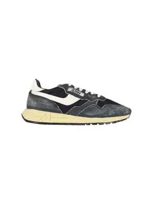 AUTRY Suede & Leather Lace-up Sneakers - Grey