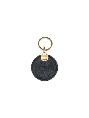 TOM FORD Round Leather Key Ring Charm - Black