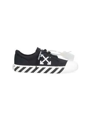 Off-White Cotton Low-top Sneakers With Rubber Outsole - Black