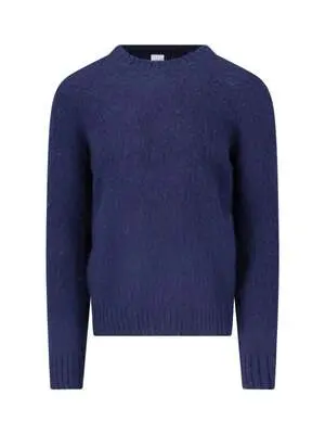 Aspesi 100% Wool Crewneck Sweater With Pockets - Blue