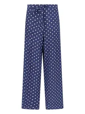 PAROSH 100% Silk Trousers - Blue