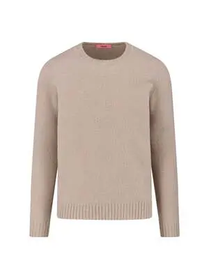 DRUMOHR Ribbed Crew Neck Pullover - Beige