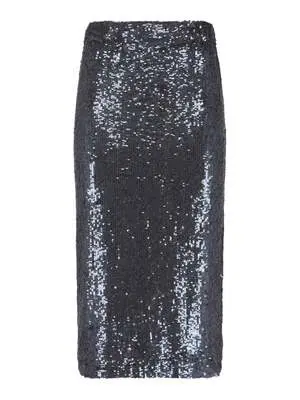 PAROSH Sequined Midi Skirt - Brown