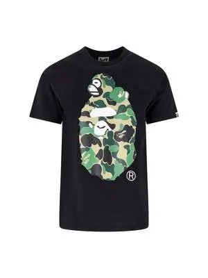 A BATHING APE Premium 100% Cotton Graphic T-shirt For - Black