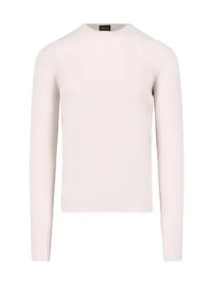 DRUMOHR 100% Cashmere Crew Neck Sweater - White
