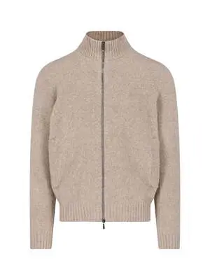 DRUMOHR Lambswool High Neck Sweater - Beige