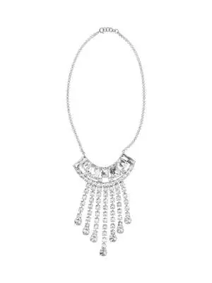 Dries Van Noten Crystal Waterfall Necklace - Silver