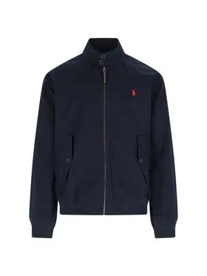 Polo Ralph Lauren 100% Cotton Zip-up Jacket With Stand Collar - Blue