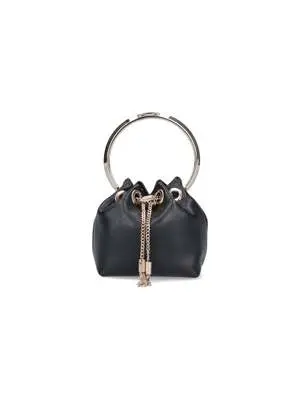 JIMMY CHOO Micro Bon Bon Mini Leather Bag - Black