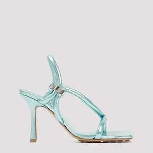 Bottega Veneta Stretch Slingback Sandals With 10cm Heel - Metallic