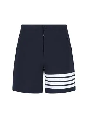 Thom Browne Stretch Viscose-blend Trousers For - Blue