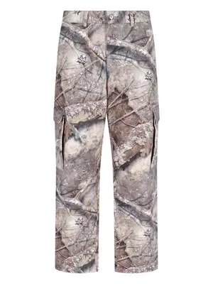 REPRESENT Graphic Print Cotton Cargo Trousers - Multicolour