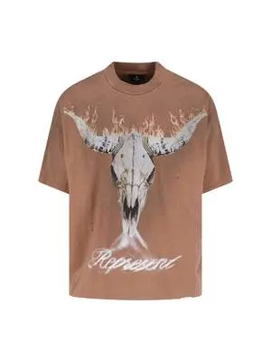 REPRESENT Cotton-hemp Graphic T-shirt - Brown