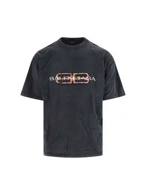 Balenciaga 100% Cotton Graphic T-shirt For - Black