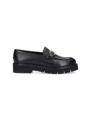 FERRAGAMO Leather Lug Sole Horsebit Loafers