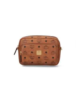 Mcm Mini Crossbody Bag With Leather Trim - Brown