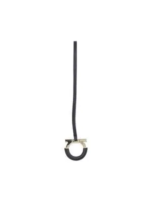 FERRAGAMO 100% Calf Leather Keychain Charm - Black