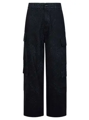 Casablanca Cargo Jeans In 100% Cotton - Nero