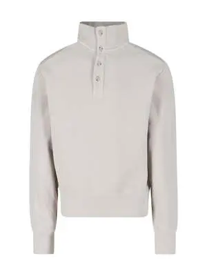 ENTIRE STUDIOS Mock Neck Henley Pullover Sweatshirt