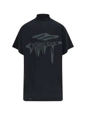 Balenciaga 100% Cotton Crewneck T-shirt - Black
