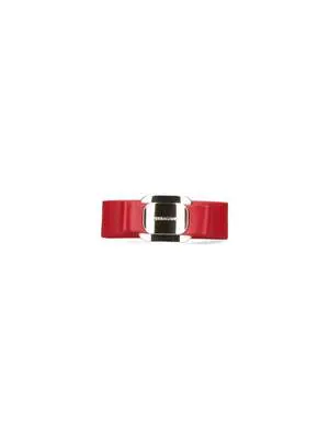 FERRAGAMO Leather Cuff Bracelet With Metallic Buckle - Red