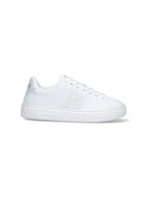 Versace Logo Sequin Sneakers - White