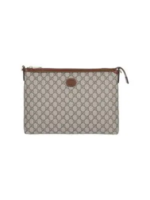 Gucci Monogrammed Calfskin Shoulder Bag - Beige