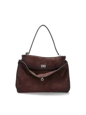 Balenciaga Inspired Calf Leather Mini Bag For - Brown