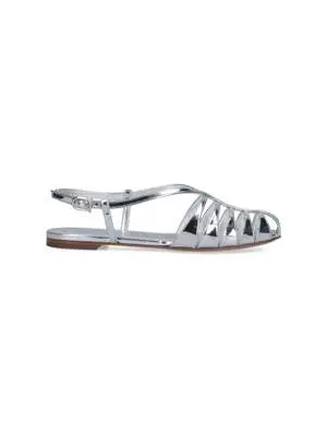 FERRAGAMO Light & Natural Leather Sandals For - Silver