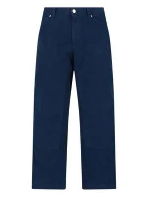 Versace Cotton Denim Jacket With Calf Leather Trim - Blue
