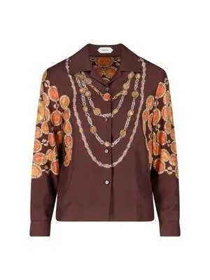 Versace 100% Silk Shirt - Brown