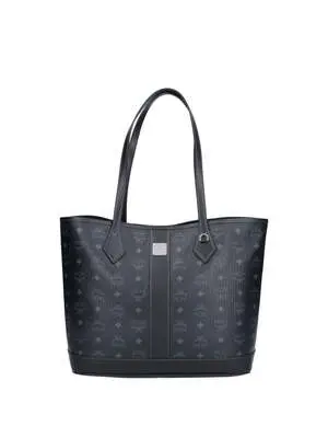 Mcm Signature Monogram Tote Bag - Black