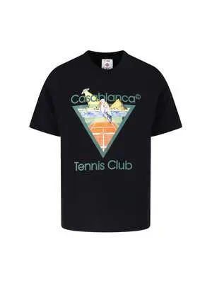 Casablanca Tennis Club Graphic T-shirt - Black