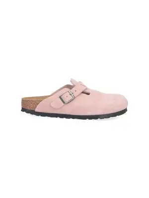 BIRKENSTOCK Suede Leather Sandals With Buckled Strap - Pink