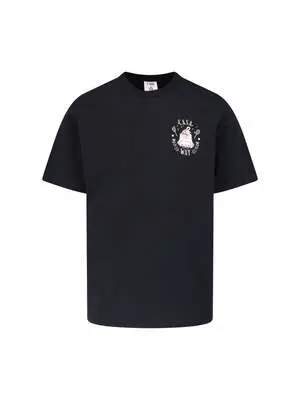 Casablanca 100% Organic Cotton Crewneck T-shirt - Black