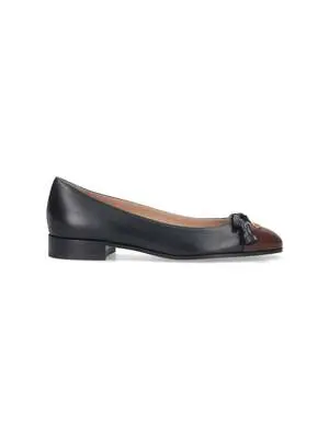 Valentino Garavani Goat Leather Flat Shoes With Bow Detailing - Black