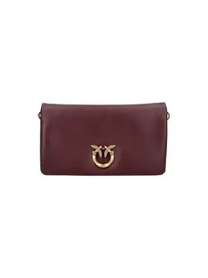 Pinko Vivaci 100% Leather Shoulder Bag - Red