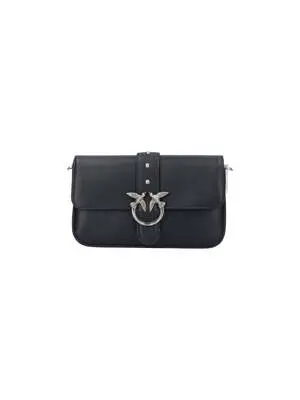 Pinko 100% Leather Shoulder Bag - Black