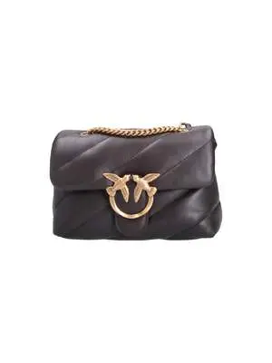 Pinko Leather Shoulder Bag With Clasp - Brown