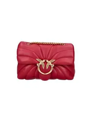 Pinko Quilted Leather Shoulder Bag With Gold Tone Hardware - Red